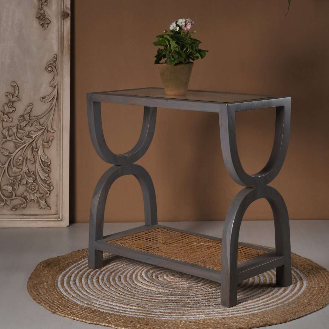 Polar Stroke Teak Wood Console Table – Archizy