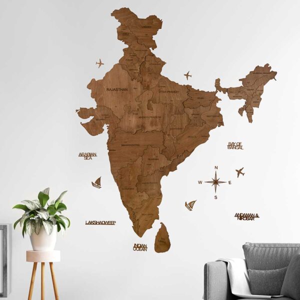 3D Wooden India Map – Archizy