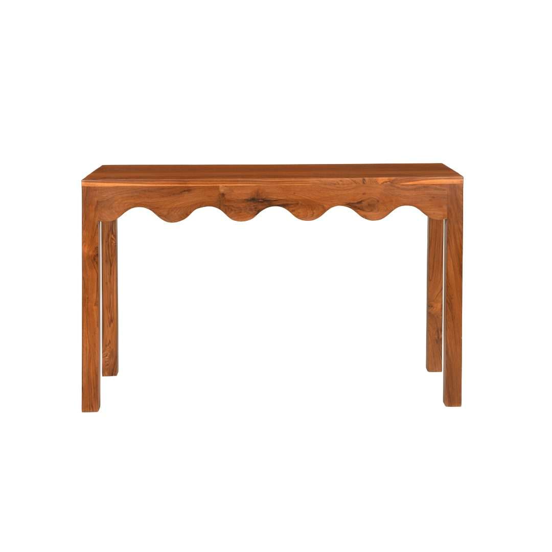 Scallop Teak Wood Console Table – Archizy