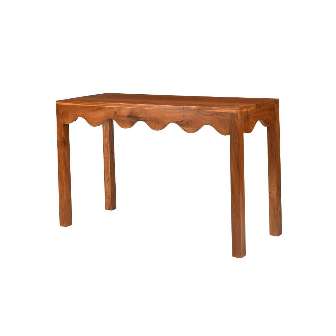 Scallop Teak Wood Console Table – Archizy