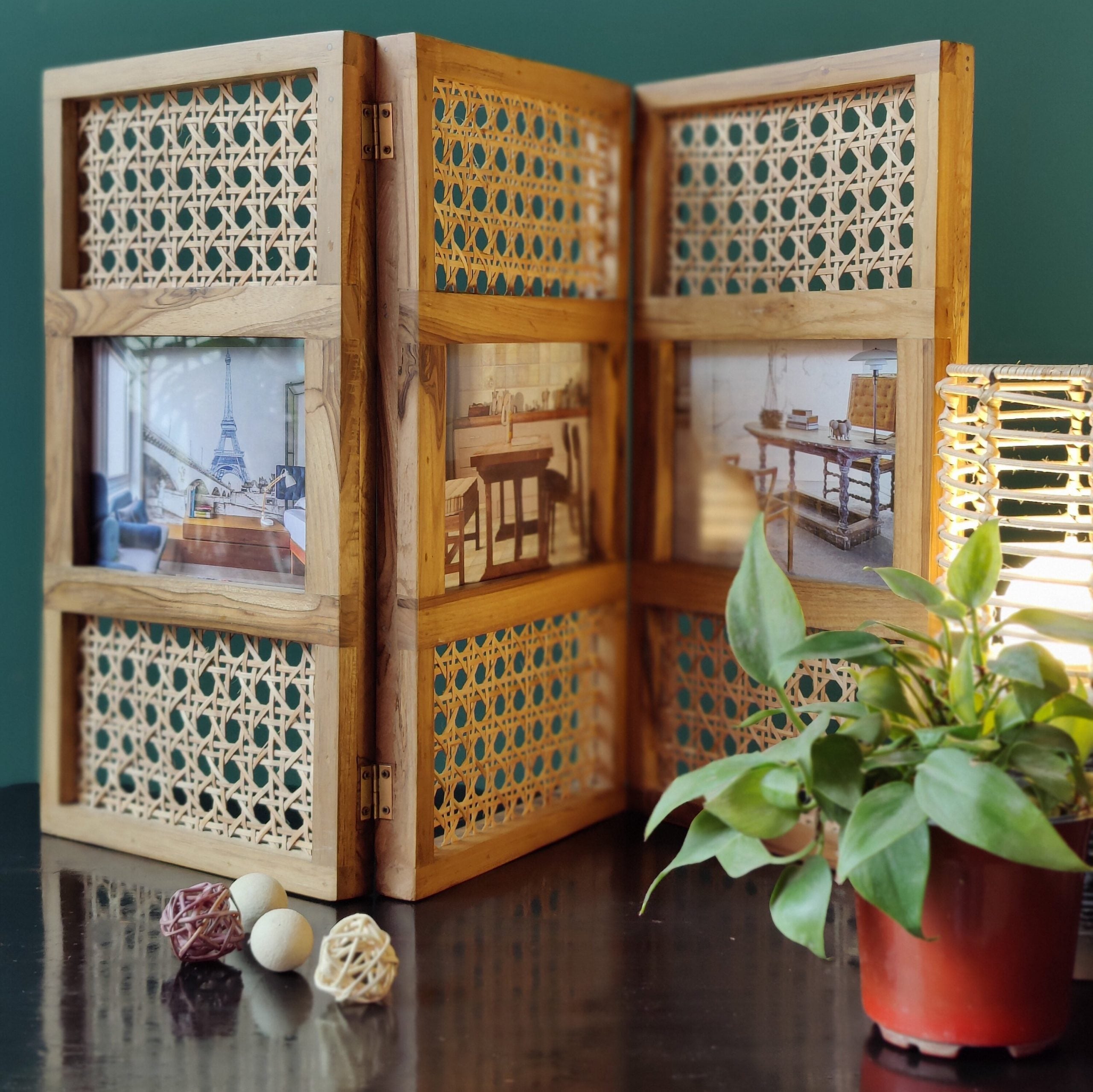 Divider Teak Wood Triple Photo Frame – Archizy