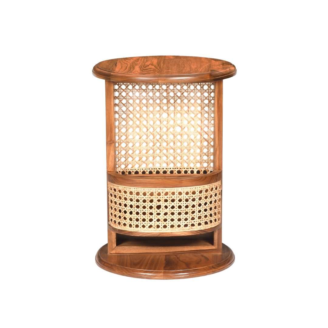 Swivel Teak Wood Side Table – Archizy